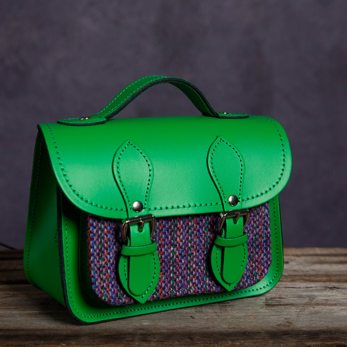 Midi Satchel 03 – Harris tweed Carloway Mill